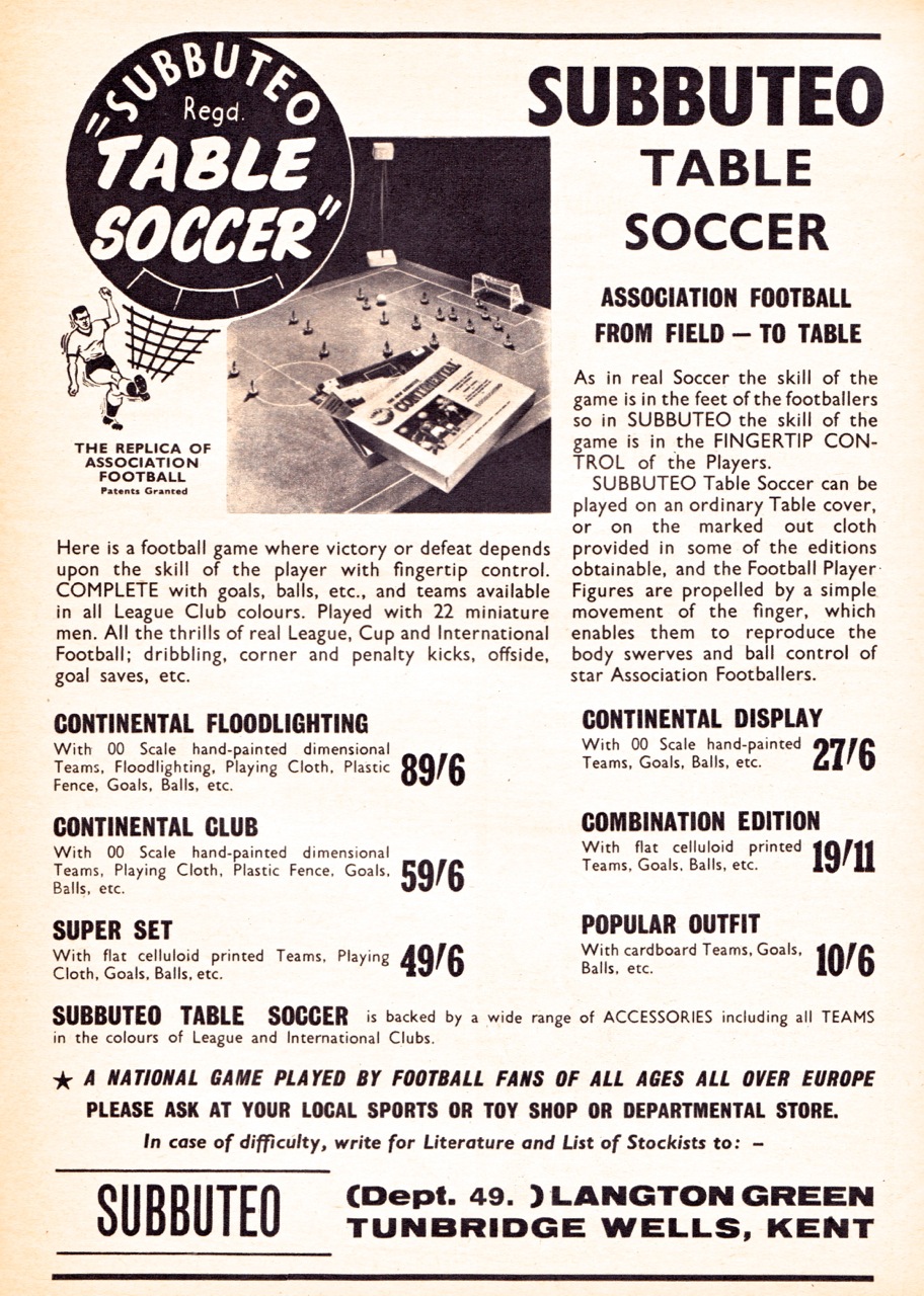 Subbuteo 1951-73 – Beyond The Last Man